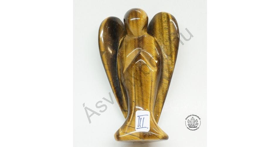 Ametiszt Ásványbolt - Tigrisszem extra angyal figura III.
